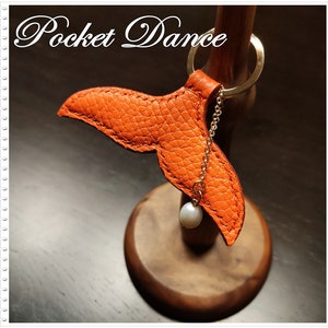 Leather Mermaid Tail Keychain: Pearl Charm Key Fob - Etsy