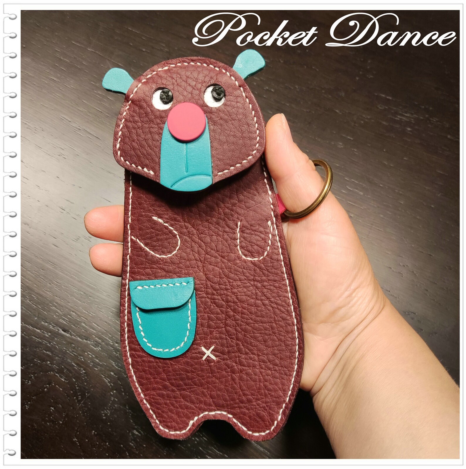 Handmade Leather Bear Small Coin Purse , Leatherwork Pencil Case, Small ...