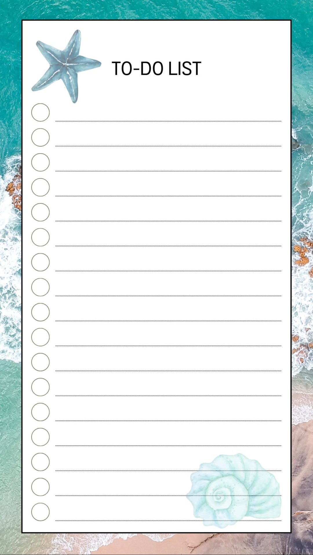 Ocean Theme To-do List | Coastal Printable Planner | Beach Aesthetic ...