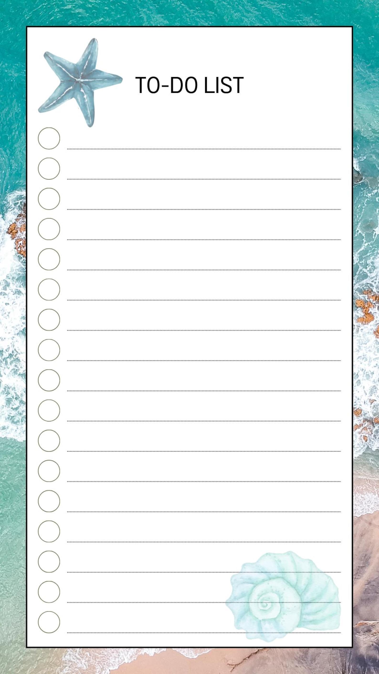 Ocean Theme To-do List | Coastal Printable Planner | Beach Aesthetic ...