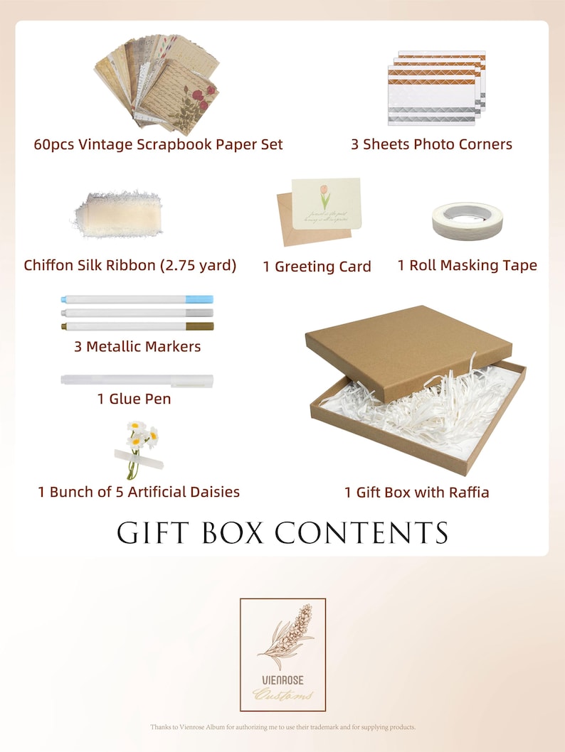 Linen Hardcover Photo Album Scrapbook Kit, DIY Memory Book for Special ...