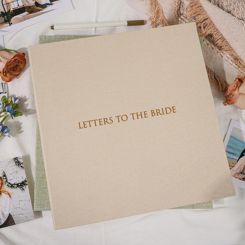 Custom Letters to the Bride Scrapbook Photo Album Linen Self Adhesive ...