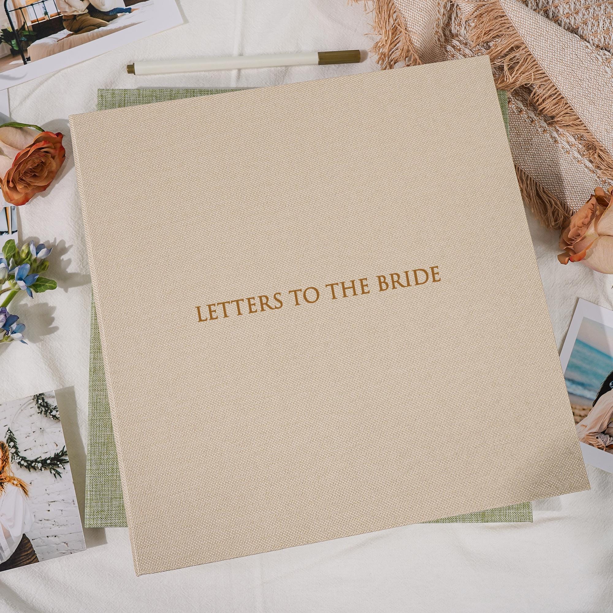 Custom Letters to the Bride Scrapbook Photo Album Linen Self Adhesive ...