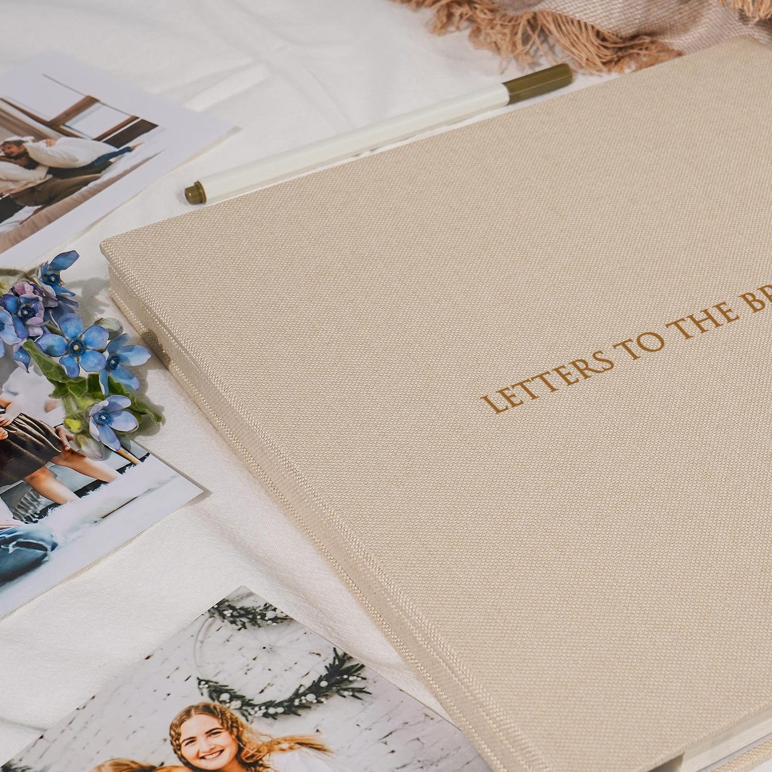 Custom Letters to the Bride Scrapbook Photo Album Linen Self Adhesive ...