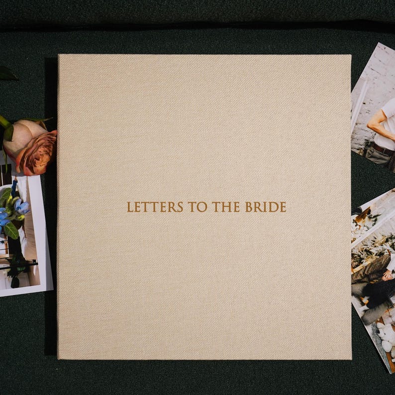 Custom Letters to the Bride Scrapbook Photo Album Linen Self Adhesive ...