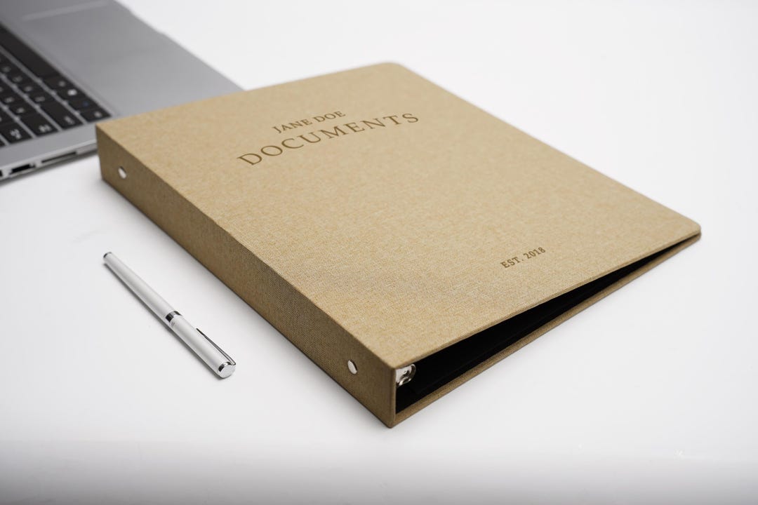Personalized Linen 3-ring Binder, Document Organizer - Etsy