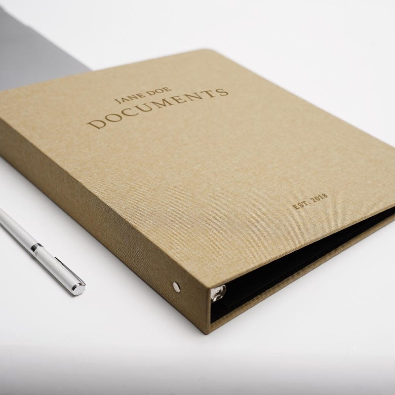 Important Document Binder - Etsy