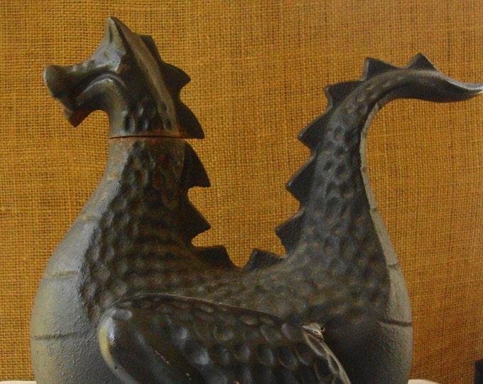 Vintage CAST IRON DRAGON Wood Stove Humidifier Steam Breathing Dragon ...