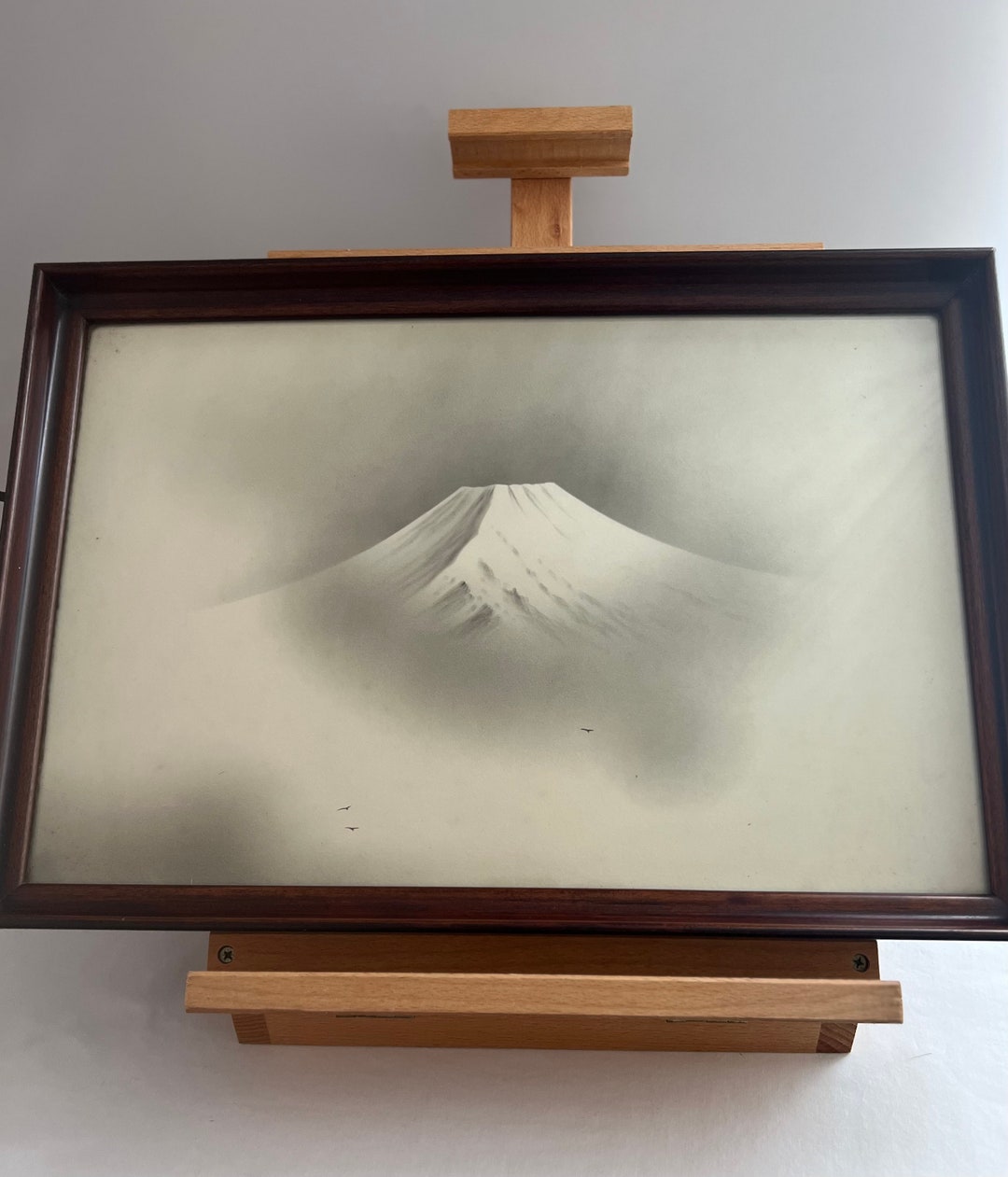 Mid-century Wood Tray Mt Fuji Print Under Glass Framed in Wood Serving Tray Early American - Etsy