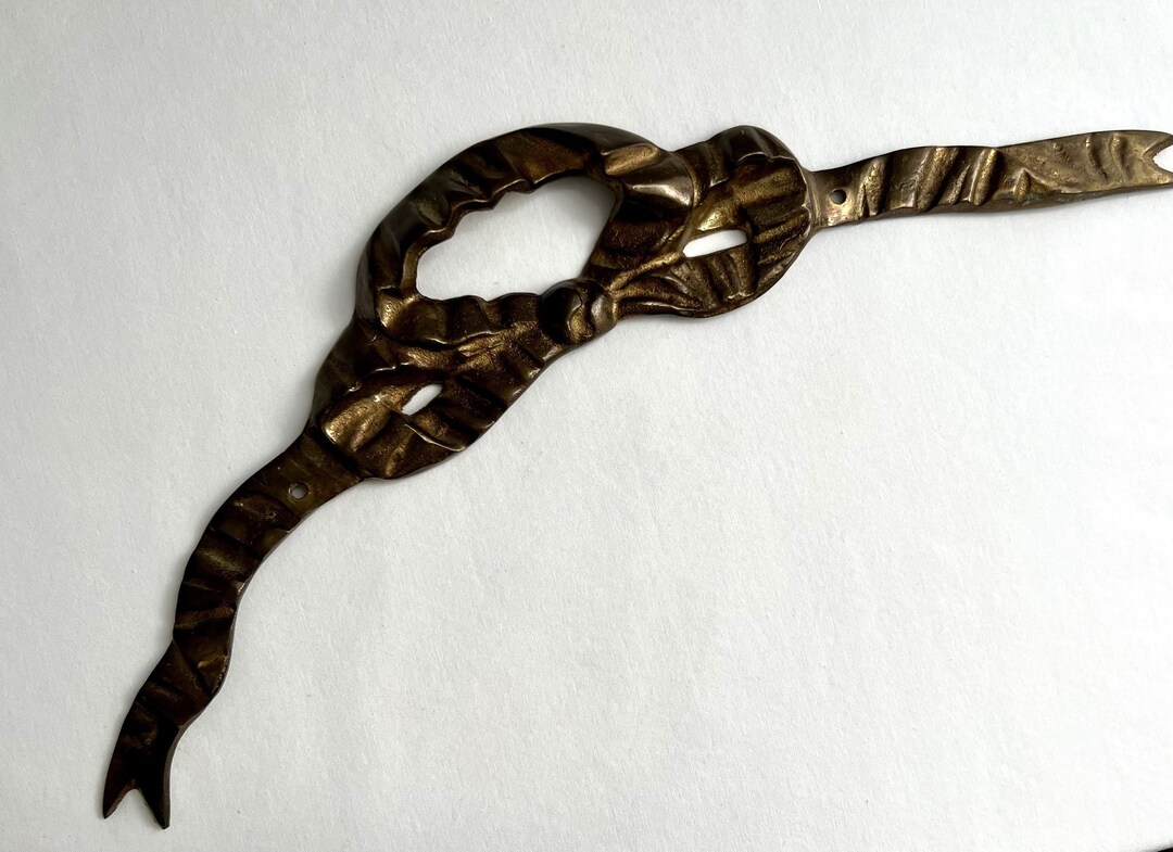 Vintage Brass Victorian Ribbon Bow 15" Long Horizontal Wall Accent - Etsy