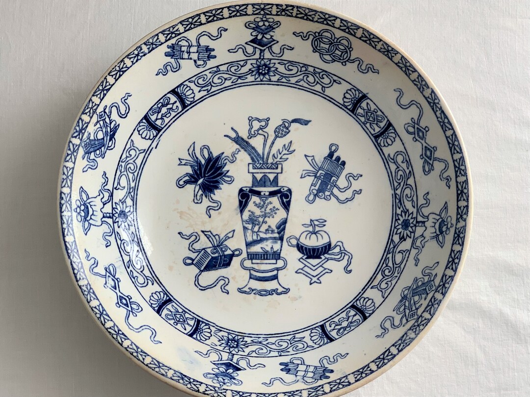 Antique Chinoiserie Bowl: Blue & White Netherlands Pottery (8.5") - Etsy