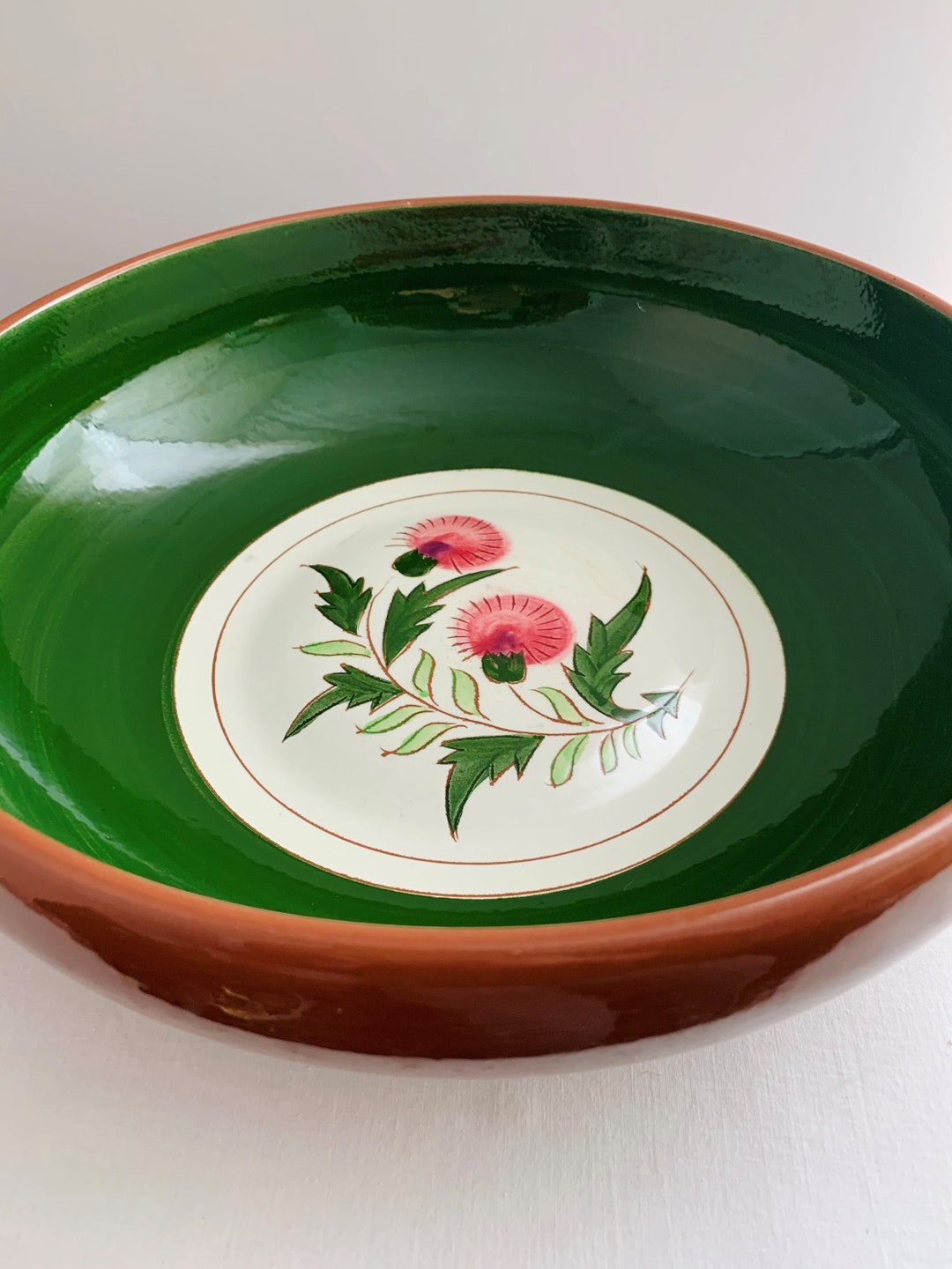 Mid-century Stangl Thistle Bowl 12 Inch Hand Painted USA Art Pottery - Etsy
