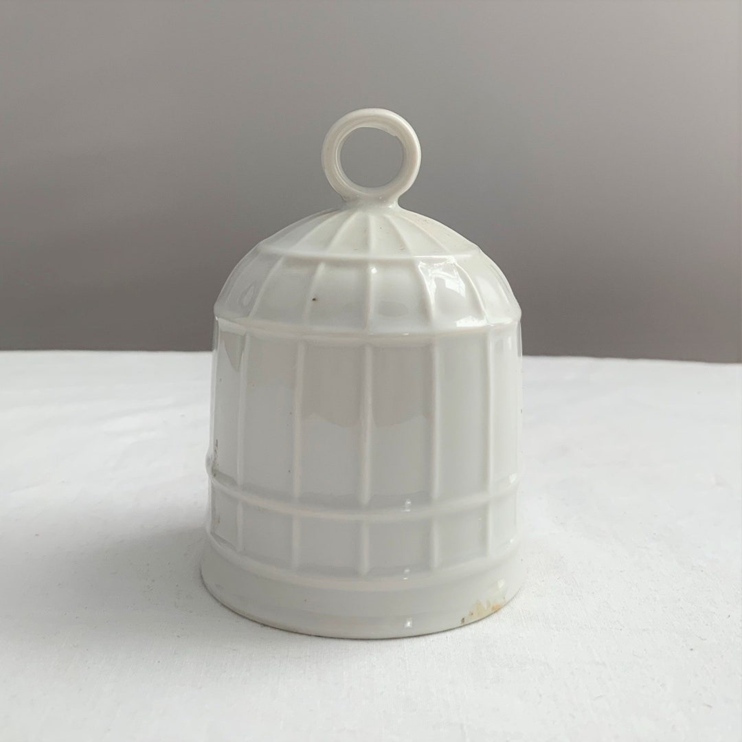 Vintage Bird Cage Bell MCM White Porcelain Ceramic Andrea by Sadek ...