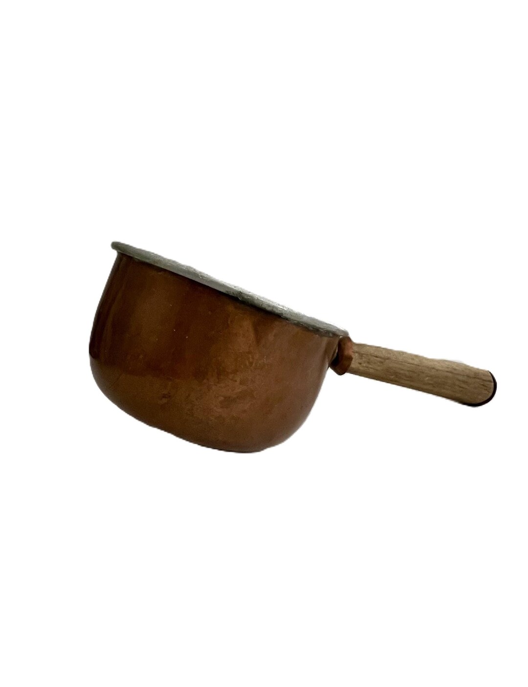 Vintage Spouted Copper Pot With Wood Handle - Etsy