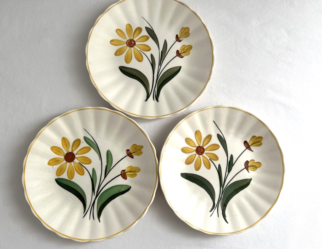 Vintage Blue Ridge 6 Plates Hand Painted Underglaze Southern Potteries ...