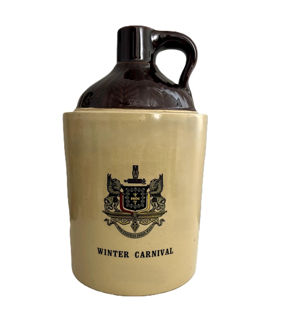 Vintage Winter Carnival Whiskey Jug / Fraternity Crockery Jug - Etsy