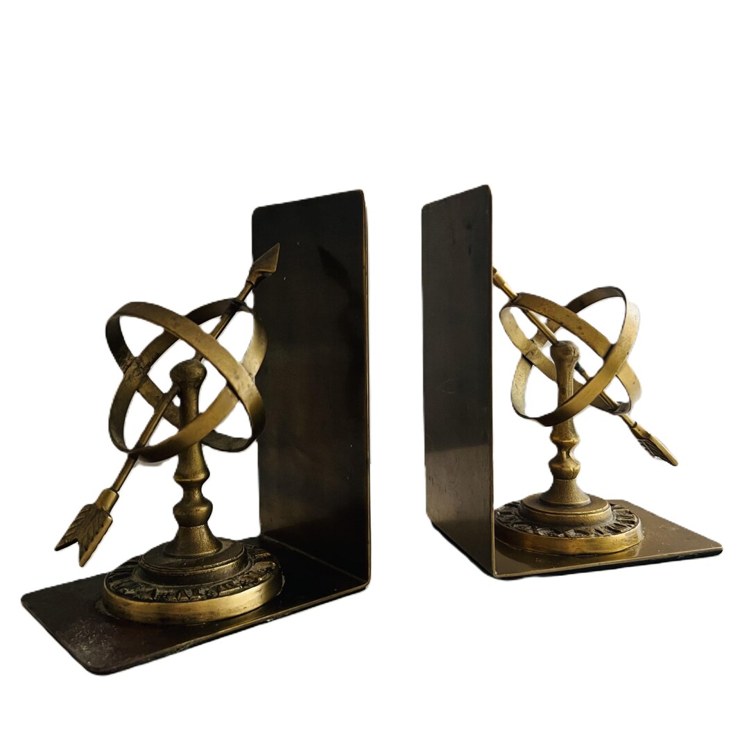 Vintage Brass Bookends Armillary Sphere Sundial MCM Brass Bookends - Etsy