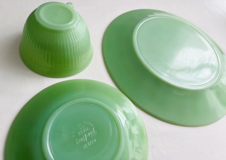 Mid-century 3PC JADEITE by Fire King / 3PC Dinnerware / Anchor Hocking ...
