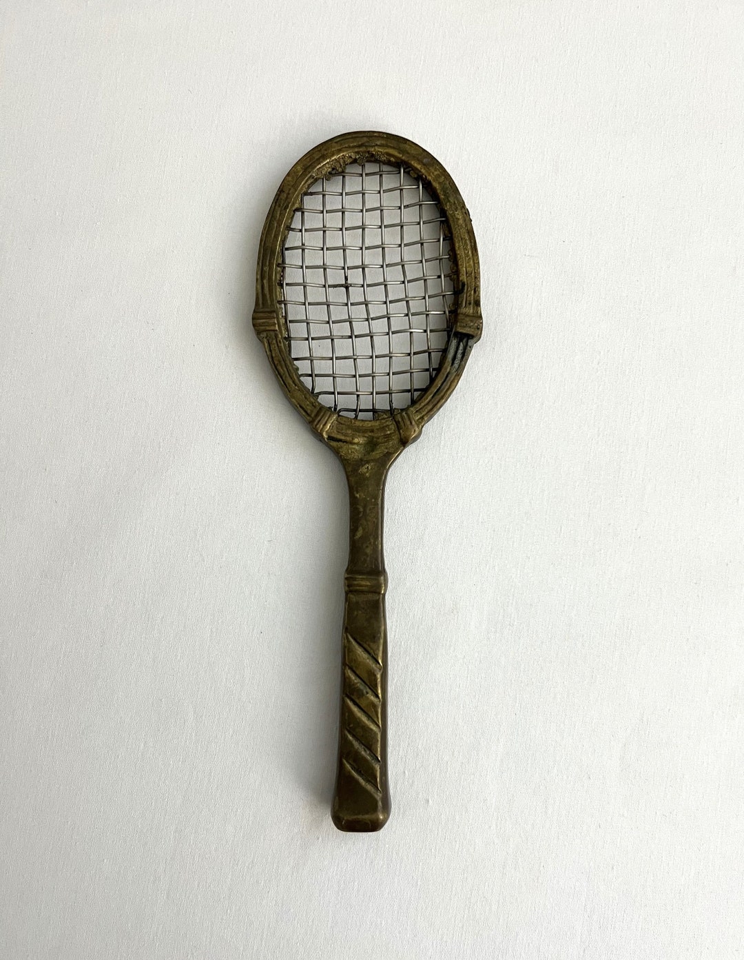 Mid-century Brass Tennis Racket Paperweight - Etsy