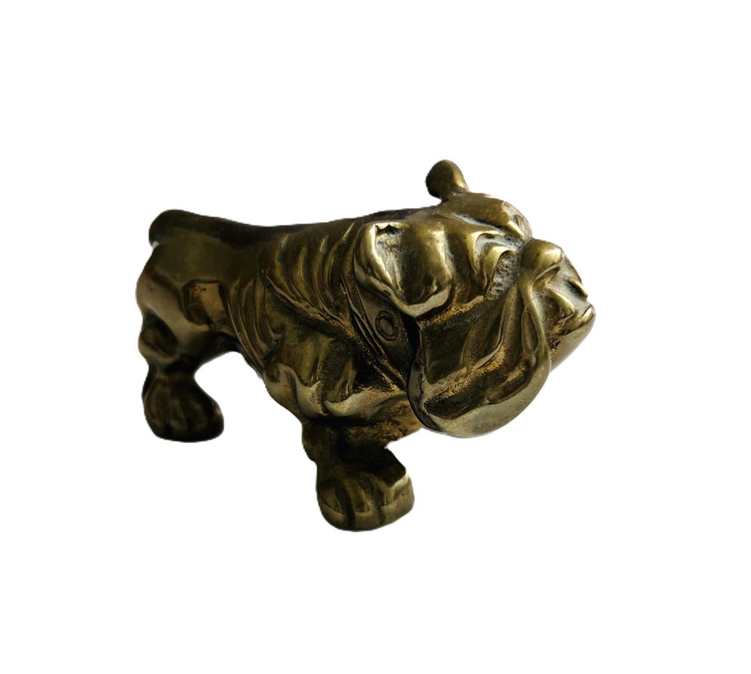 Vintage Brass Bulldog Figurine / Paperweight - Etsy