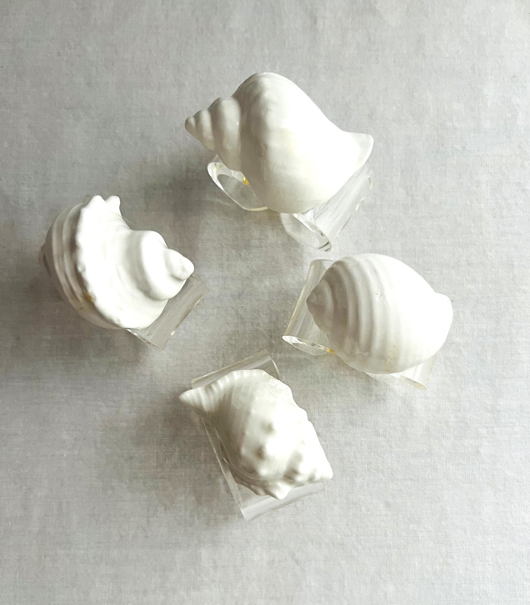 Mid-century Bone China & Lucite Seashell Napkin Holders A STAFFORD ...