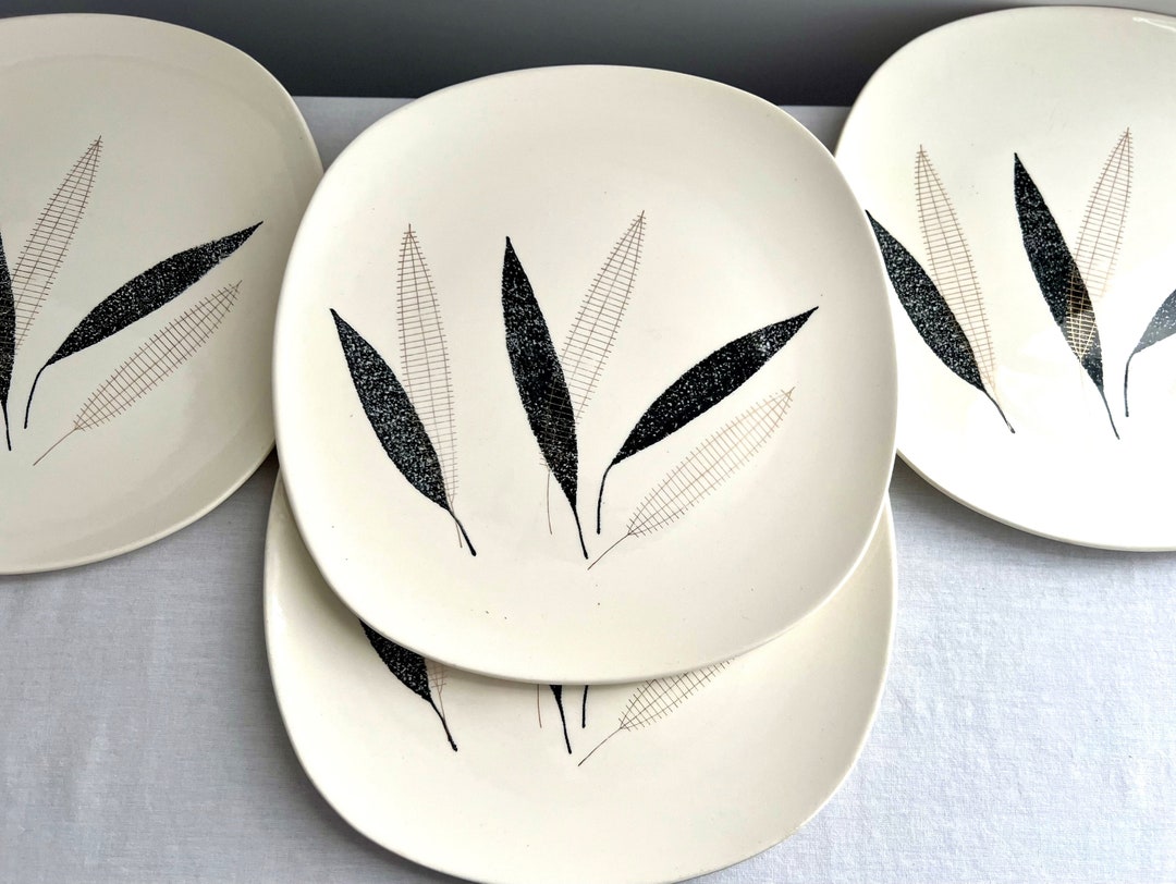 4 Mid-century Modern Feather Fantasy 10" Dinner Plates by Knowles - Etsy