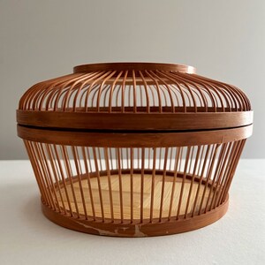 Vintage Woven Bamboo Cricket Basket - Etsy
