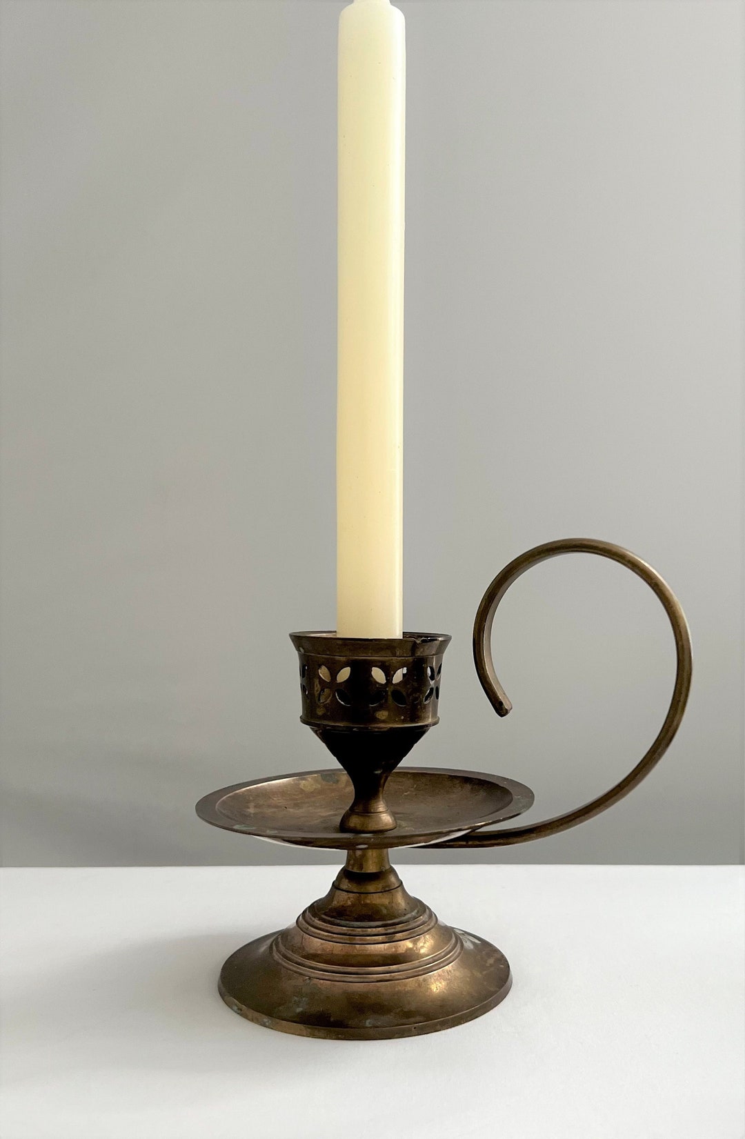 Vintage Large Brass Candle Holder Chamber Light Night Light - Etsy