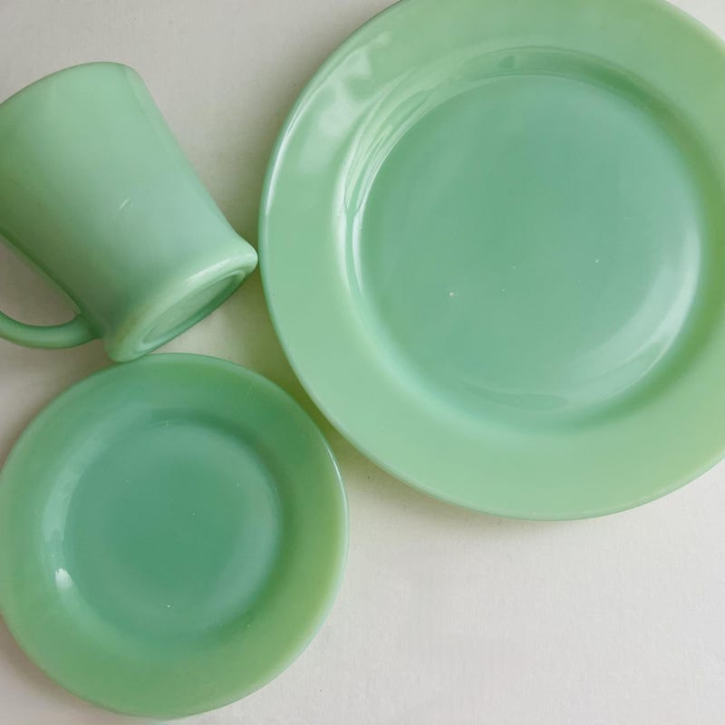 Jade Glass Dinner Set - Etsy