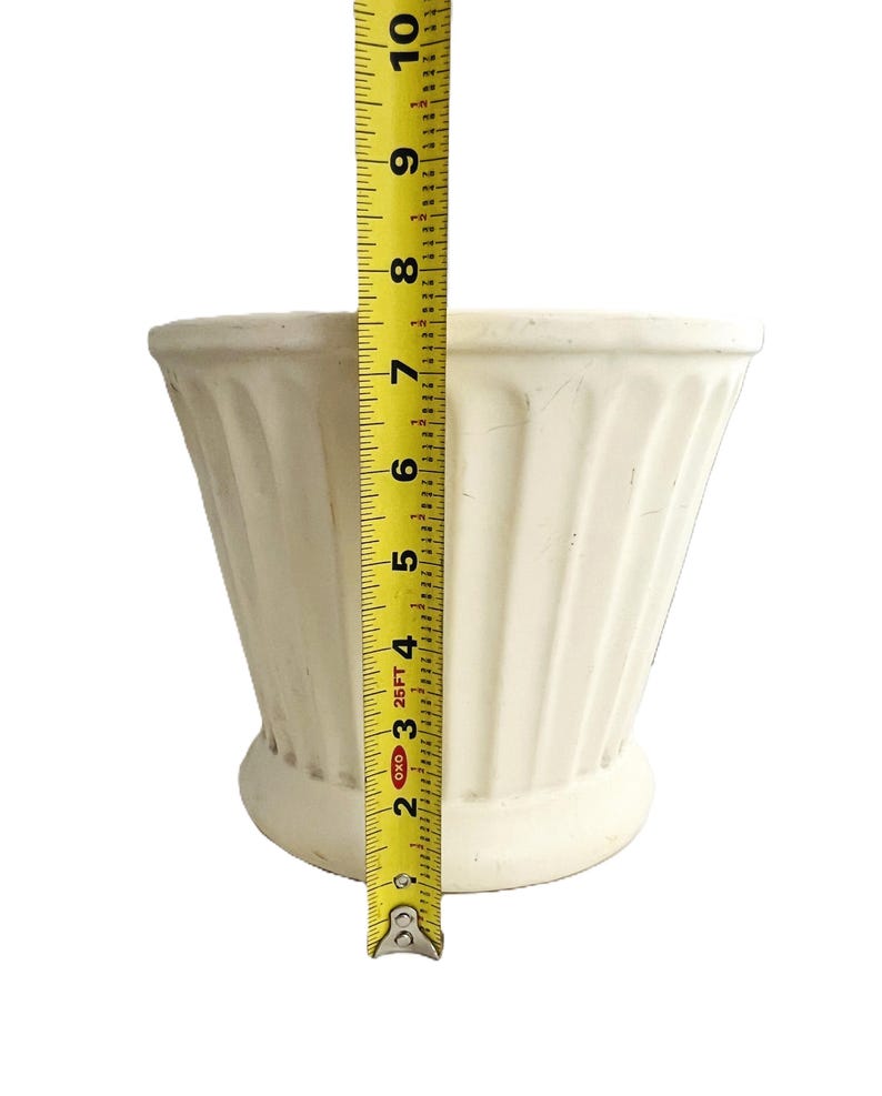 MCM White Fluted Floraline Large Pottery Planter - Etsy