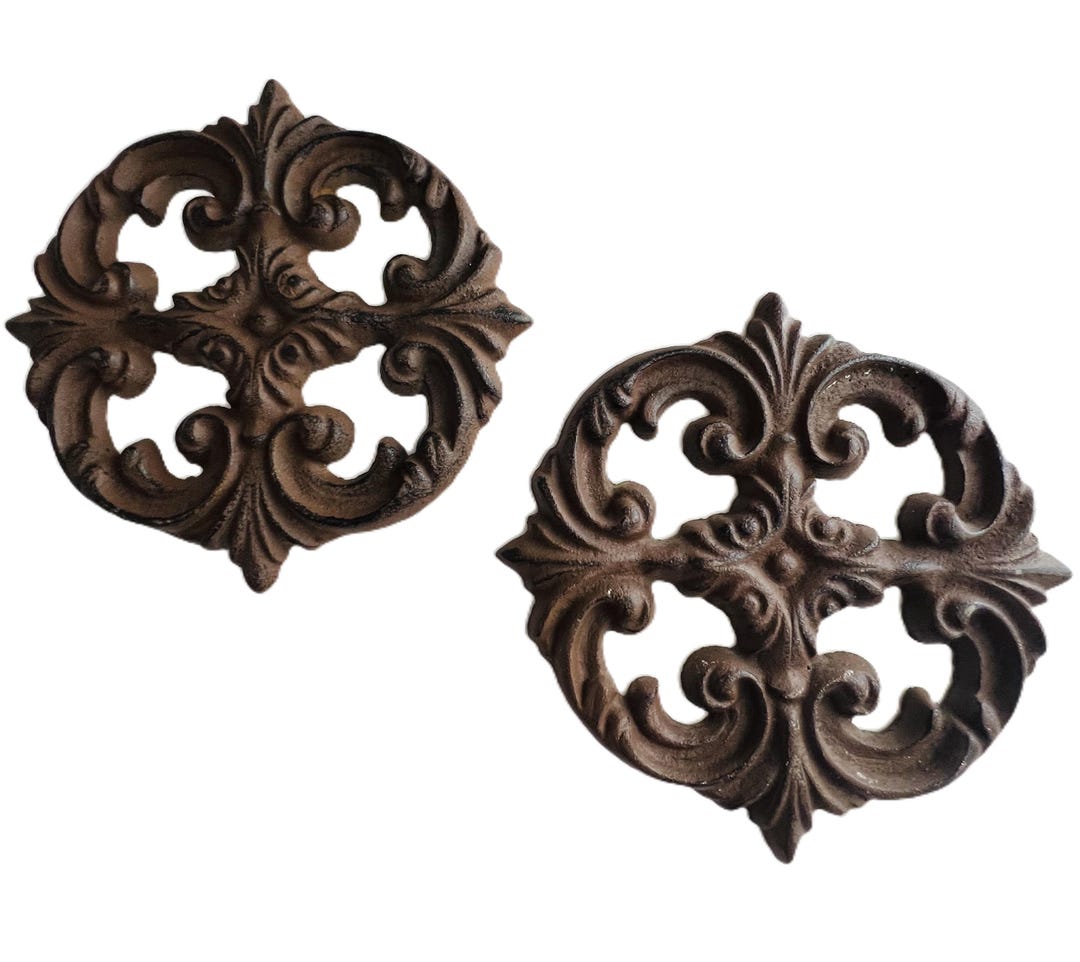 2 Cast Iron Rossettes; Victorian Architectural Accent Pieces - Etsy