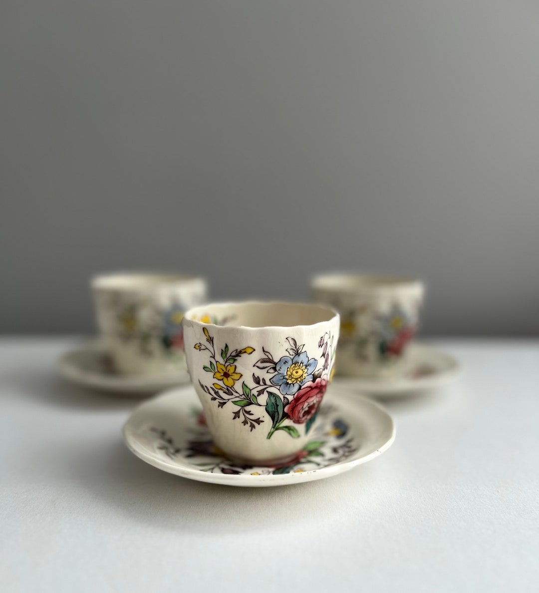 6PC Vintage English Demitasse Cups With Saucers Copeland Spode Gainsborough Great Britian - Etsy
