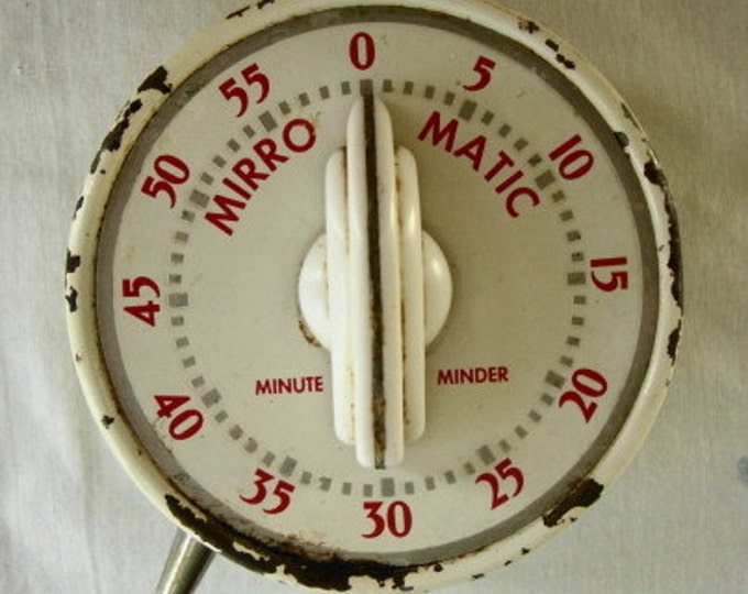 MID CENTURY Minute Minder Mirro Matic Kitchen Timer - Vintage White ...