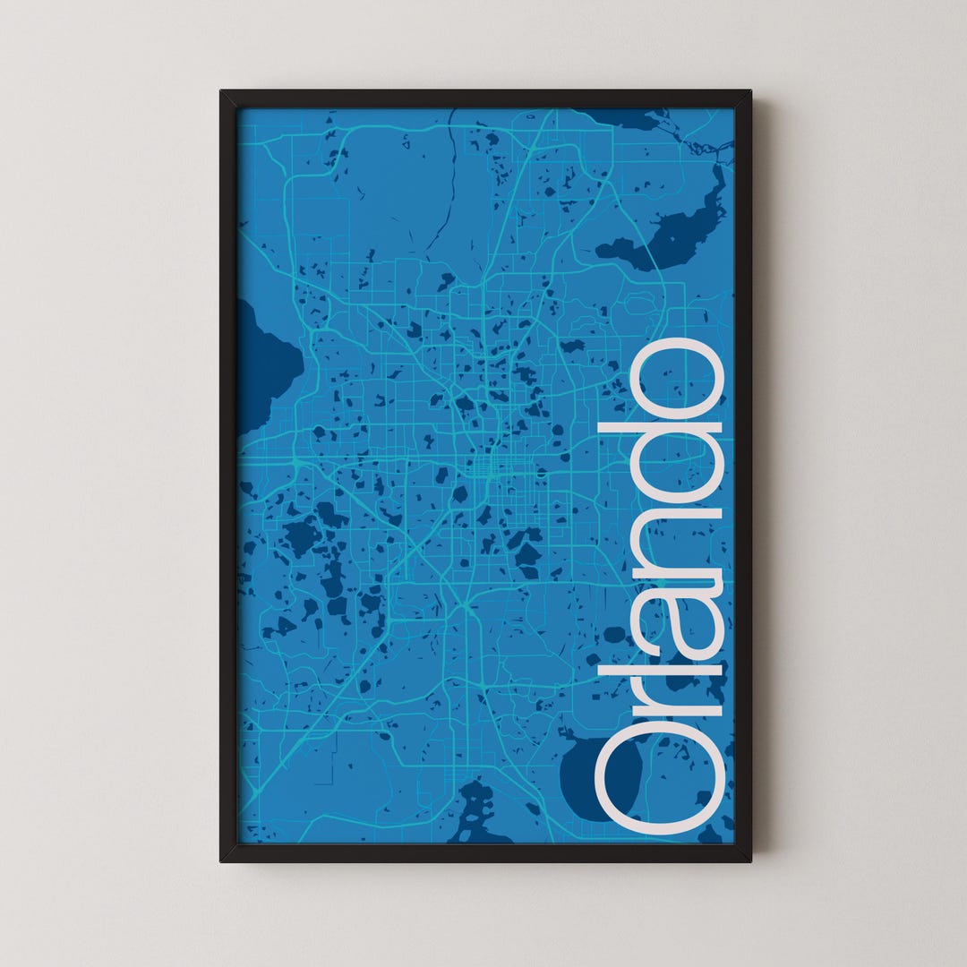 Orlando, United States - Modern Map Poster, City Map, Travel Art, Gift ...
