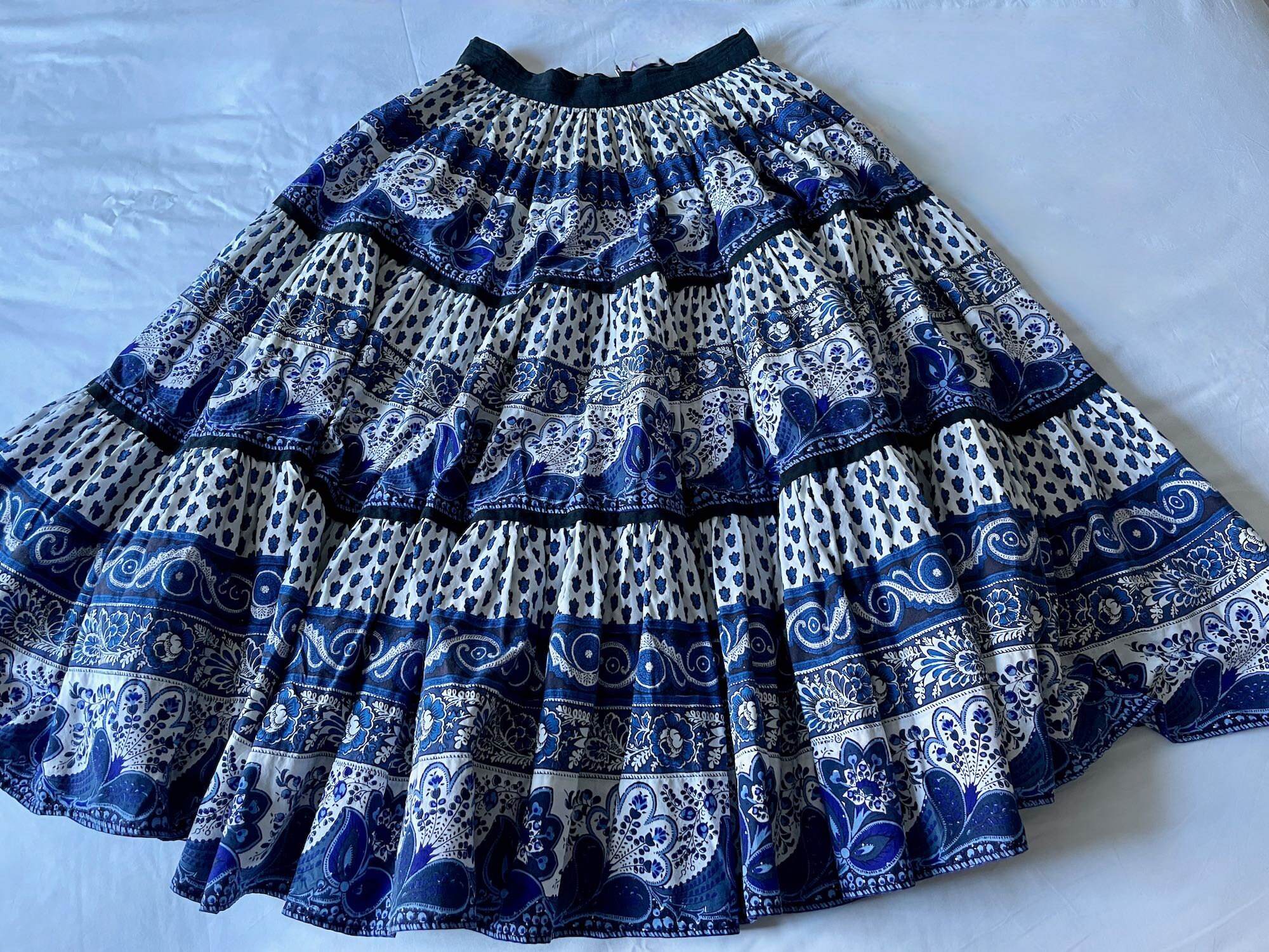 Vintage French Souleiado Skirt Frilled Summer Provencal Skirt From 1970 ...