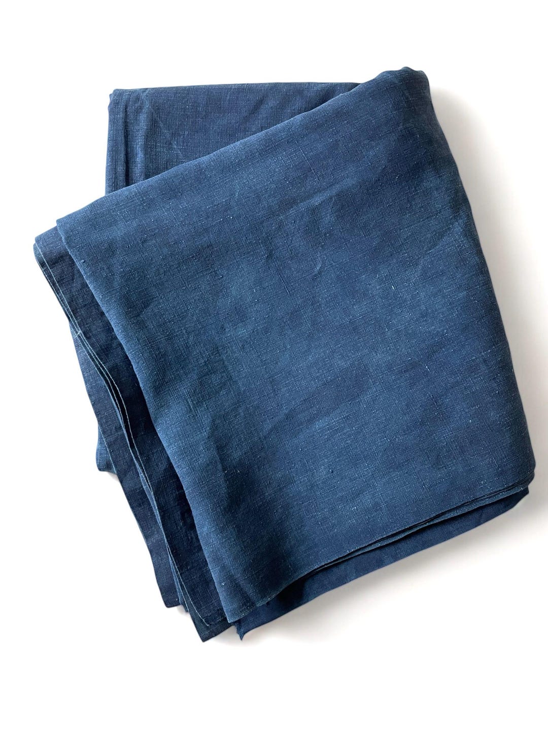 Antique French Indigo Blue Linen Fabric Large Denim Tablecloth. Fabric ...