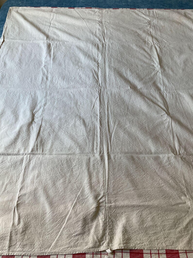 Antique French Kelsch Fabric: Red and White Check Linen Cotton Textile ...