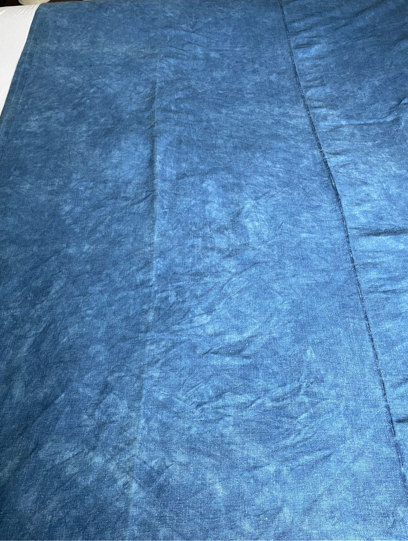 Antique French Indigo Blue Linen Sheet or Bedspread . Large Denim ...
