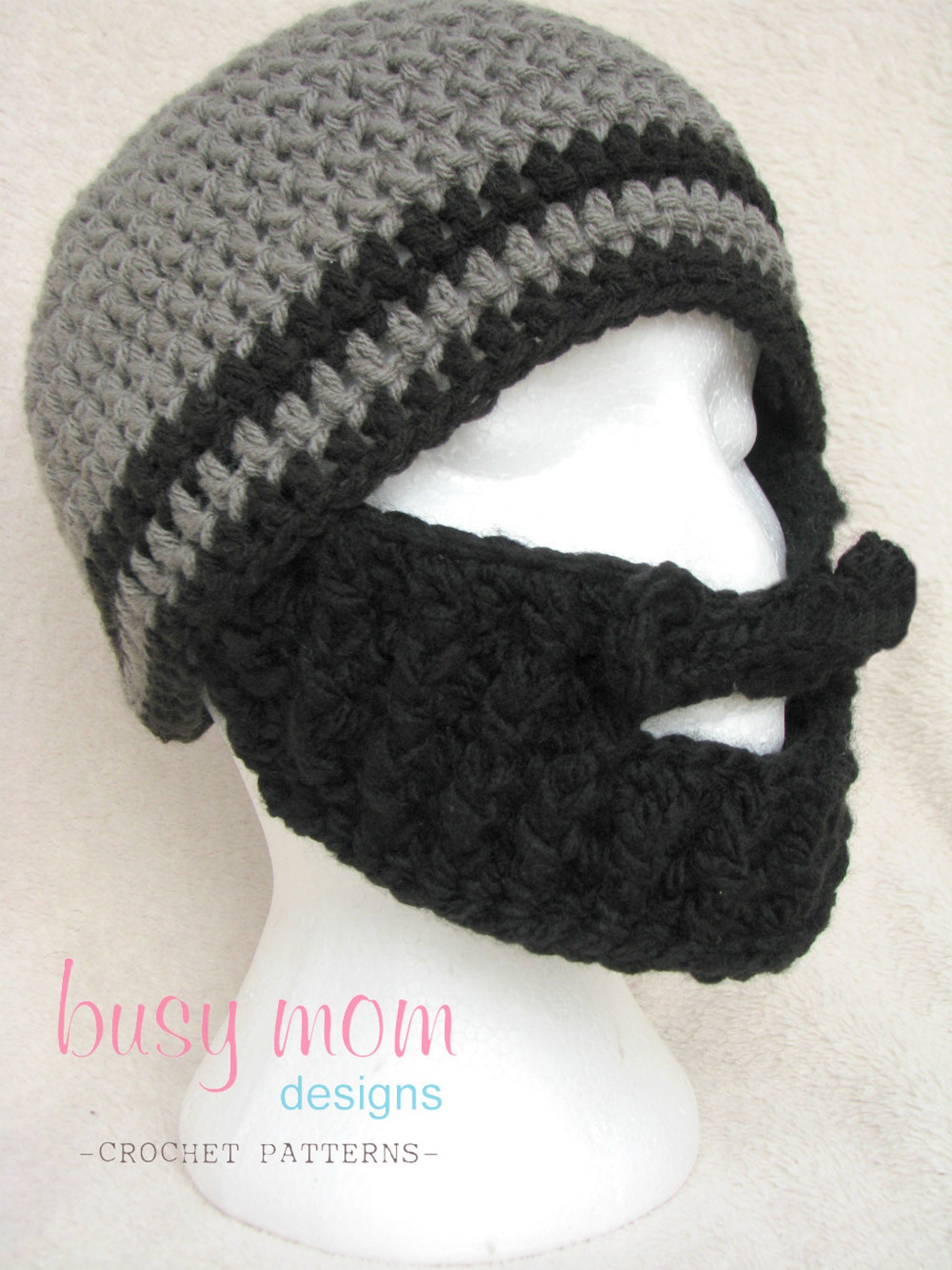 CROCHET PATTERN Bearded Beanie Novelty Beard Hat Sizes - Etsy