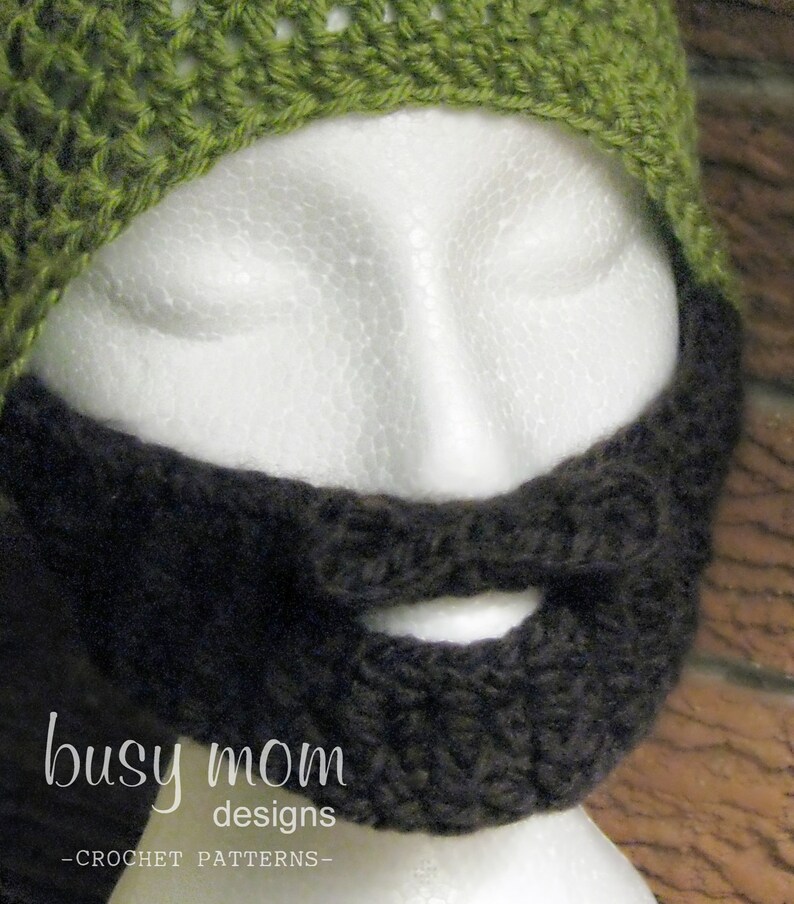 CROCHET PATTERN Bearded Beanie Novelty Beard Hat Sizes - Etsy