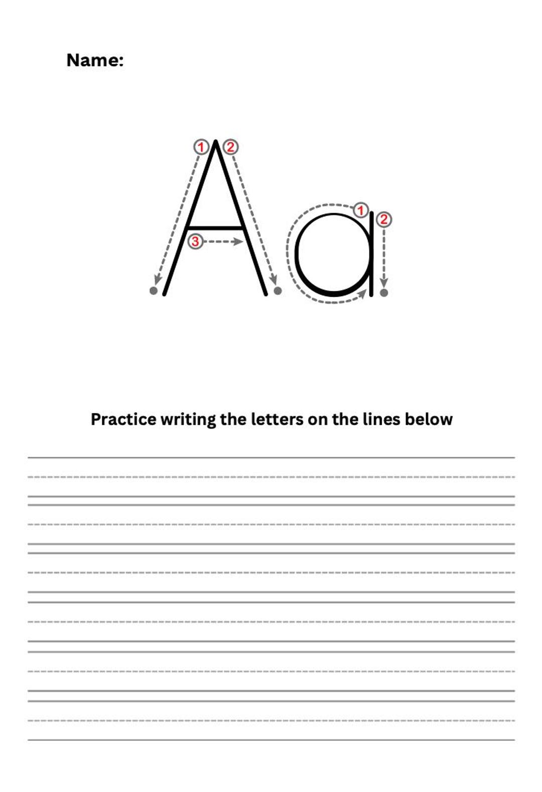 A-Z Handwriting Practice Booklet - Etsy