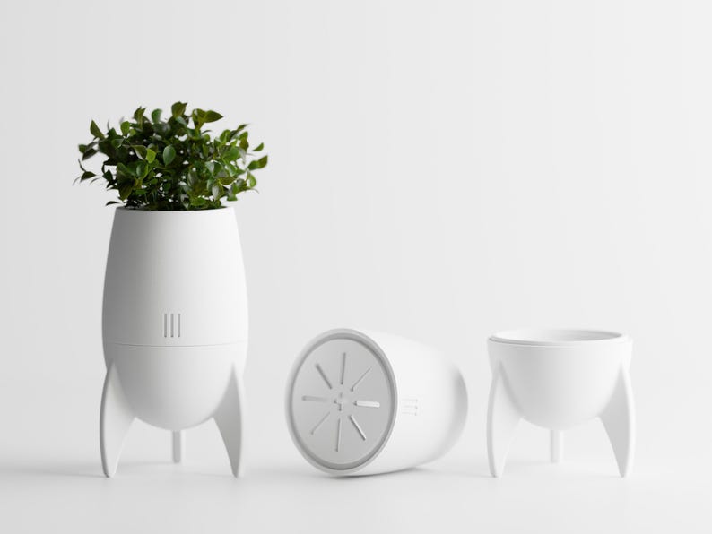 3D Printed Rocket Planter: Modern Space Desk Organizer - Etsy