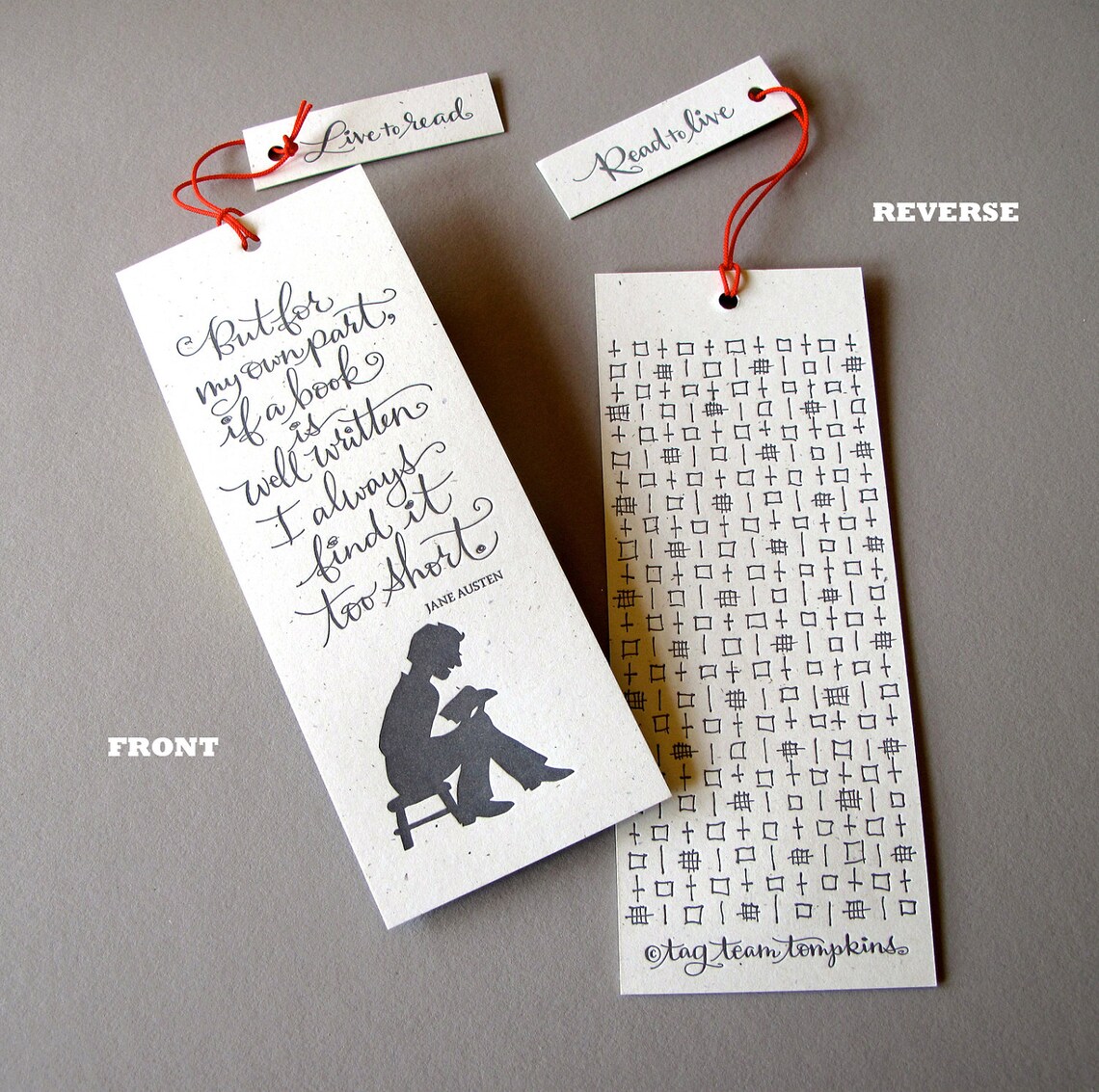 LETTERPRESS BOOKMARK But For My Own Part If A Book Is Well Etsy