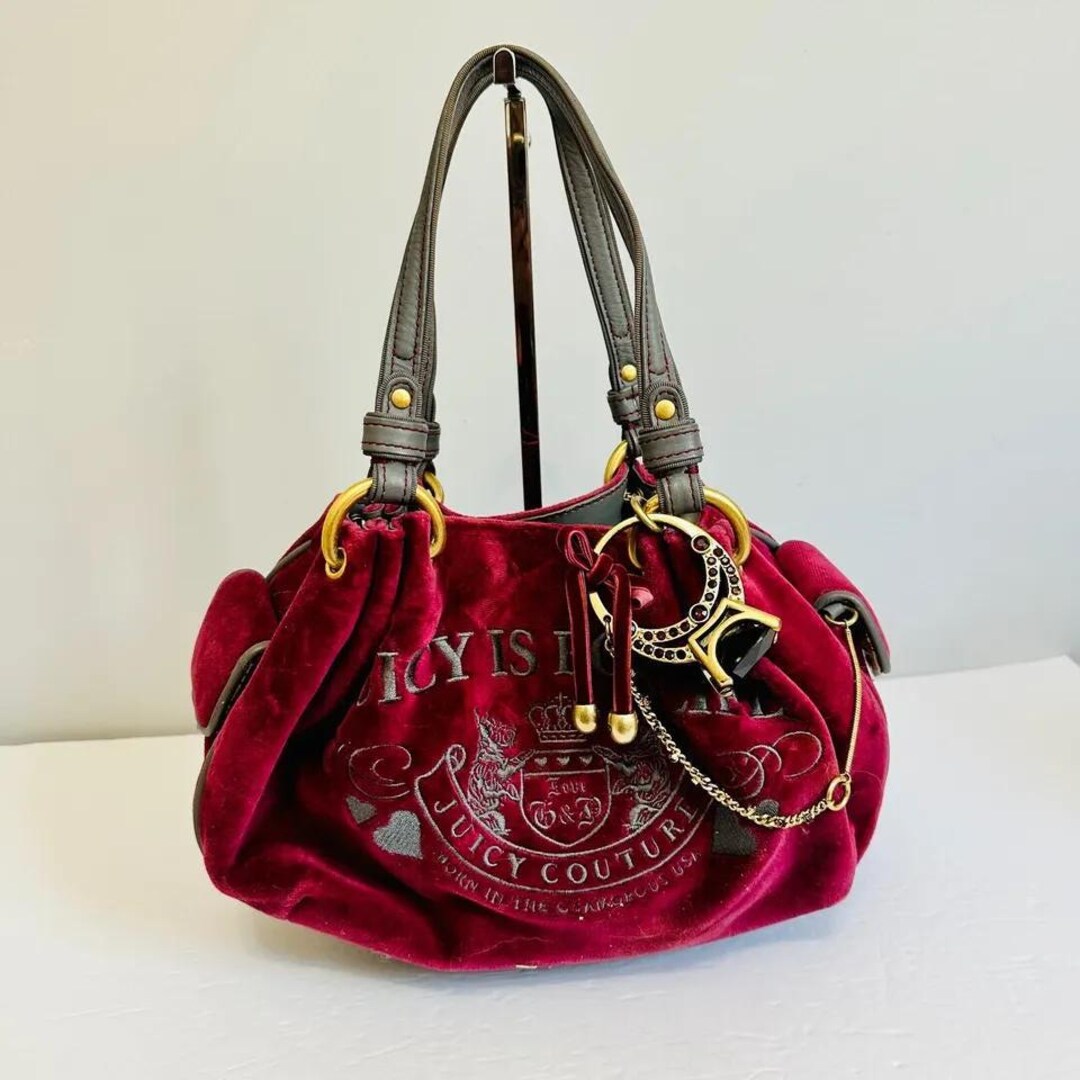 Juicy Couture Y2k "juicy is for Life" Ring Bling Velor Shoulder Bag Rare - Etsy