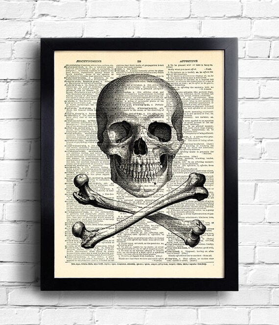 Skull Bones Art Print Skull Poster Gothic Skull Artwork | Etsy