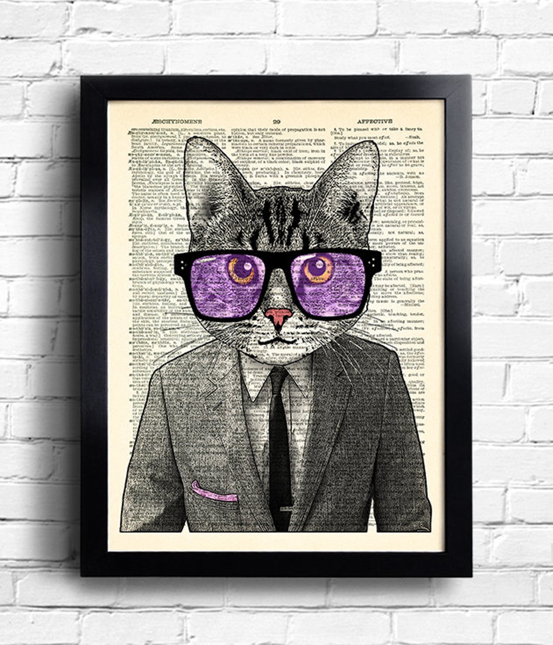 Cat Poster Print Cat Art Print Cat Wall Decor Cool Cat Poster | Etsy