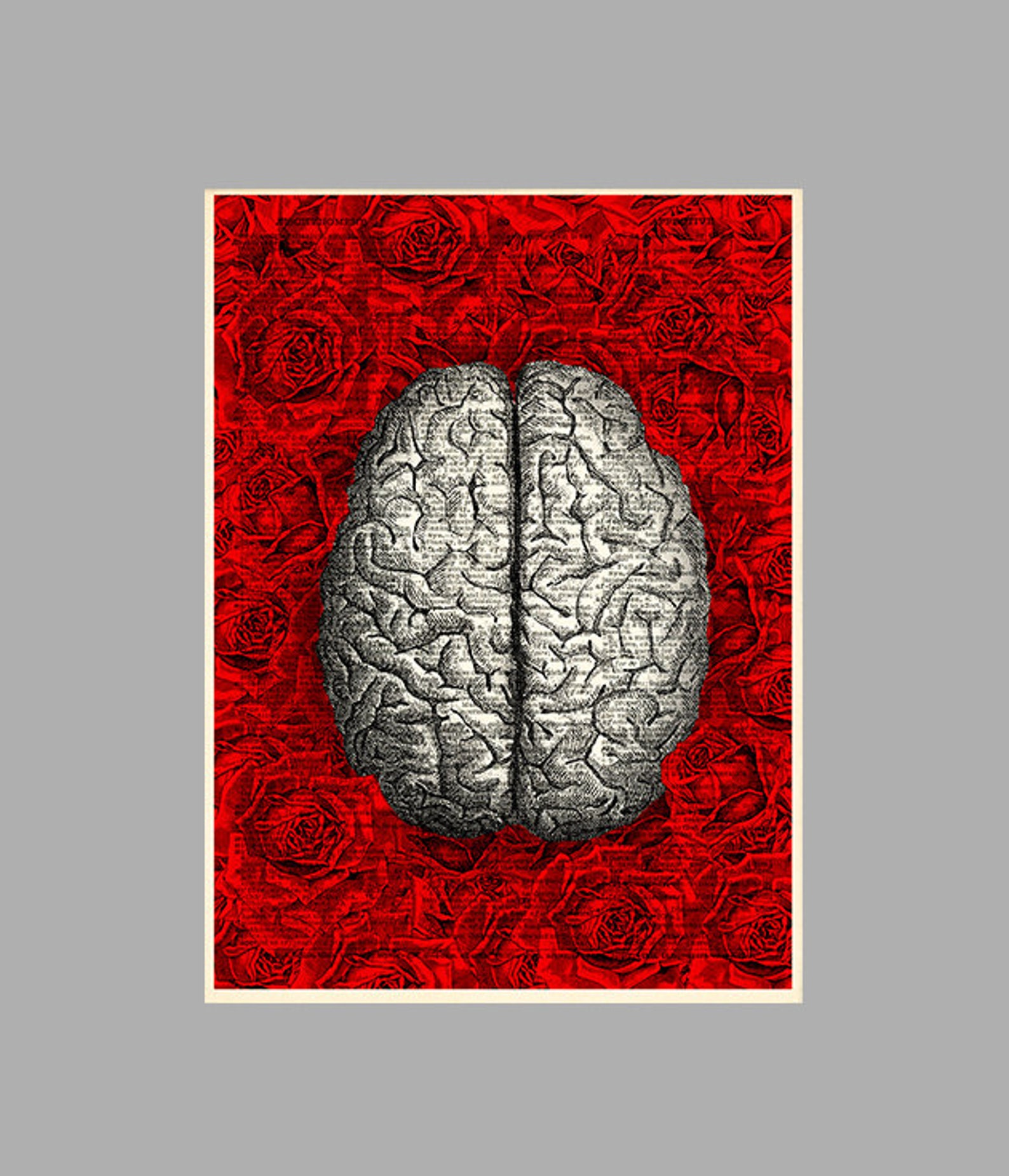 Human Brain Anatomy Art Print Rose Roses Flowers Human Brain - Etsy