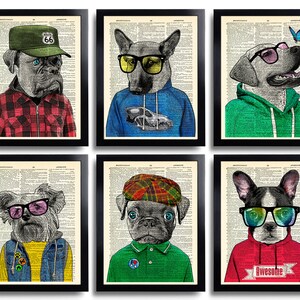 Dog Poster Set Dog Print Set of 6 French Bulldog Print Dog Art - Etsy