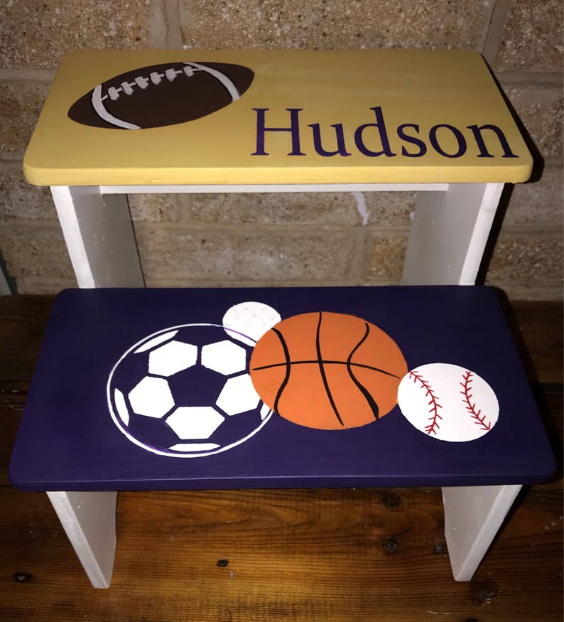 Sports Boys Step Stool Personalized Gifts Bathroom Stool - Etsy