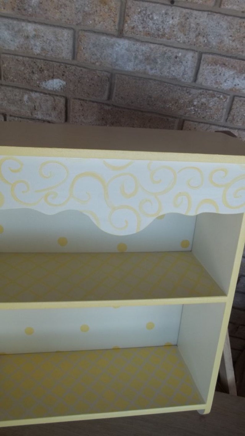 WALL SHELF BOOKSHELF Bookcase Rack Wall Cabinet Yellow Creme - Etsy